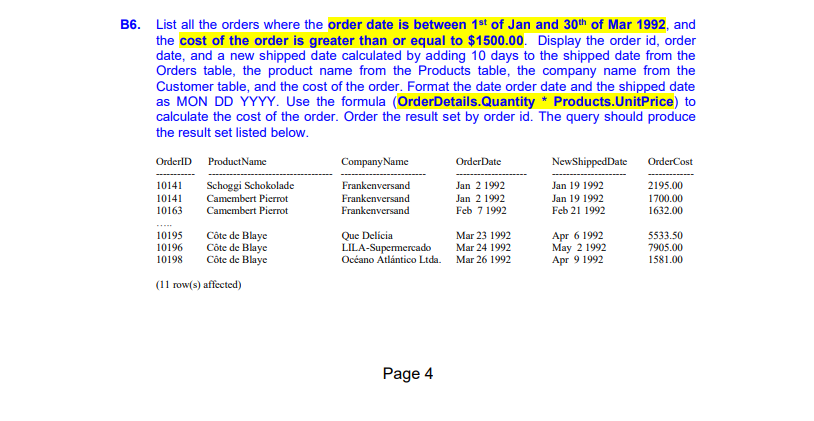 Solved 1. List the order details where the quantity is | Chegg.com