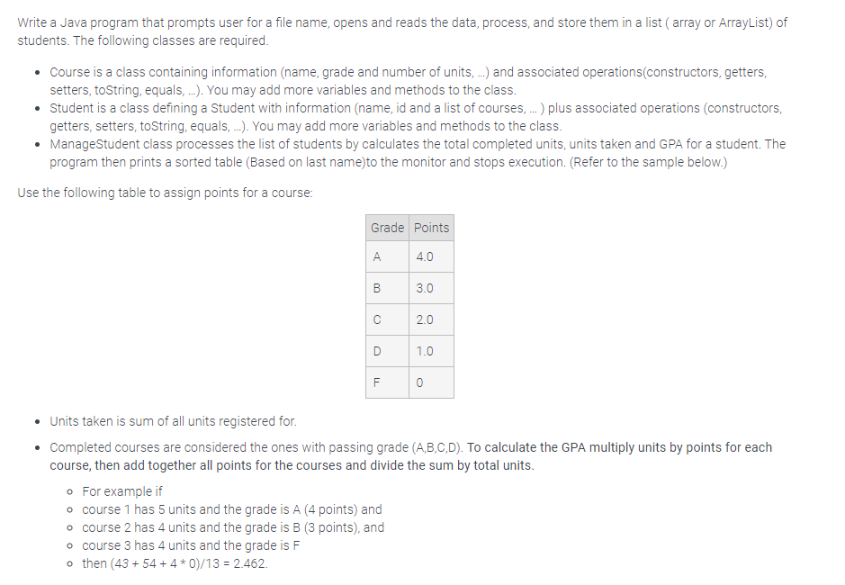 Solved Write a Java program that prompts user for a file | Chegg.com