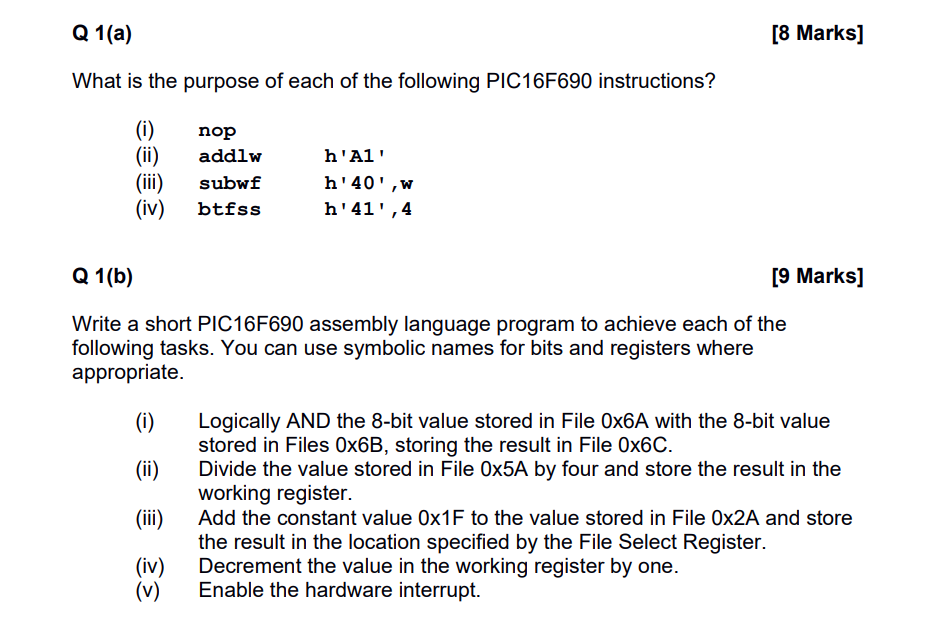 Solved Q 1(a) [8 Marks] What is the purpose of each of the | Chegg.com