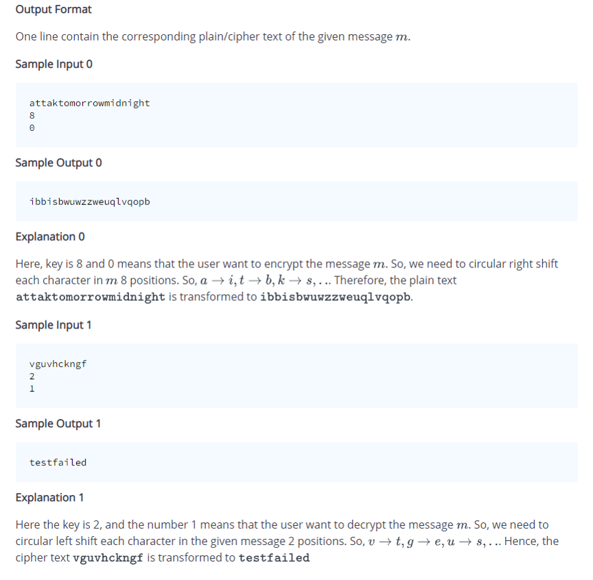 Solved - USE C program. Exercise: Cipher System Problem | Chegg.com