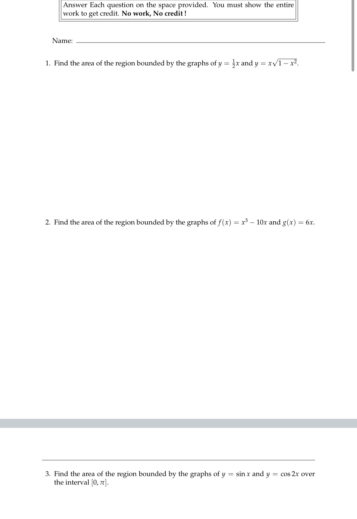 Solved Answer Each question on the space provided. You must | Chegg.com