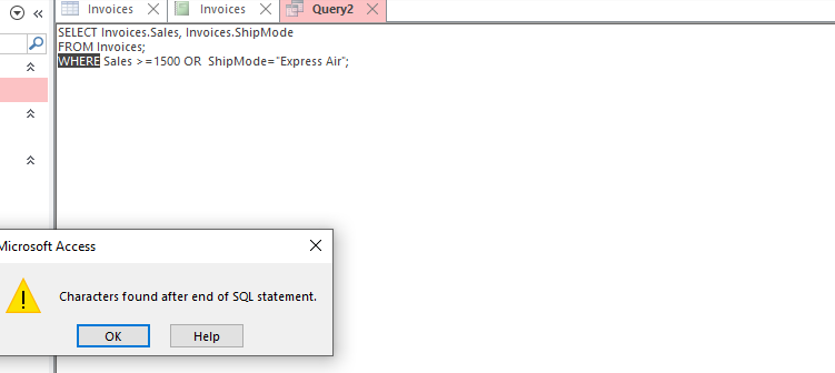 Solved Query2 X 3 Invoices x Invoices x SELECT Invoices. | Chegg.com