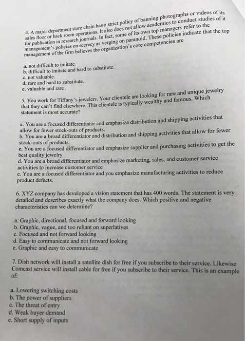 Solved strict policy of banning photographs or videos of its | Chegg.com