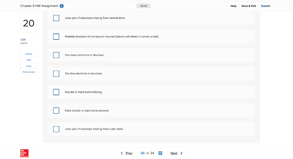 Solved Chapter 6 HW Assignment 0 Saved Help Save & Exit | Chegg.com