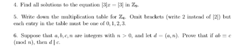 Solved 4. Find all solutions to the equation [3]2 = (3) in | Chegg.com