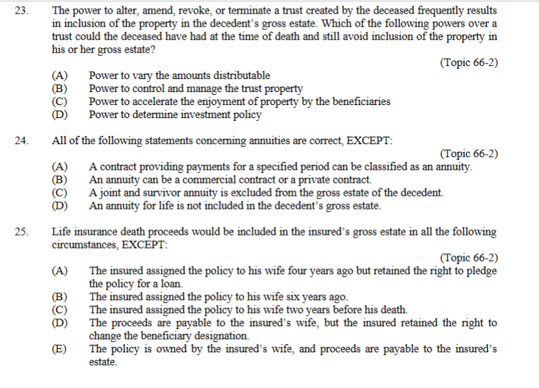 Solved 23. The power to alter, amend, revoke, or terminate a | Chegg.com