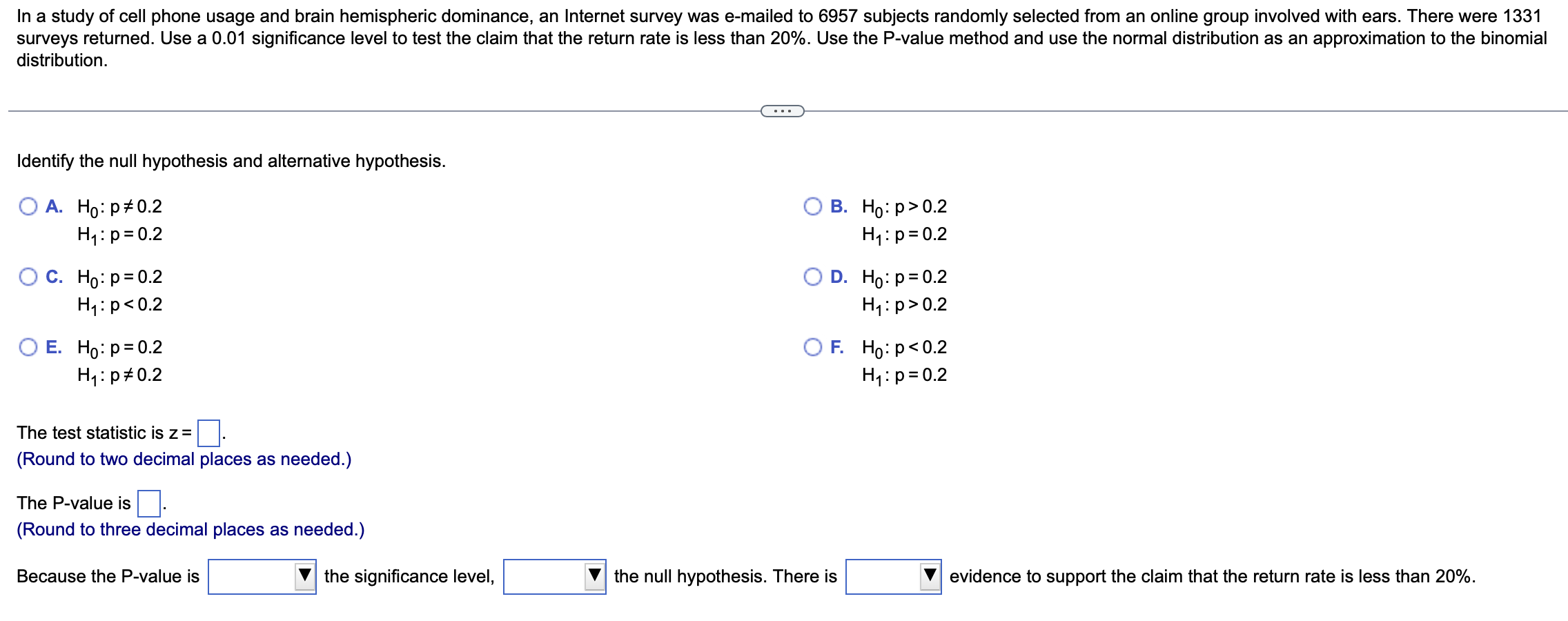 Solved distribution. Identify the null hypothesis and | Chegg.com