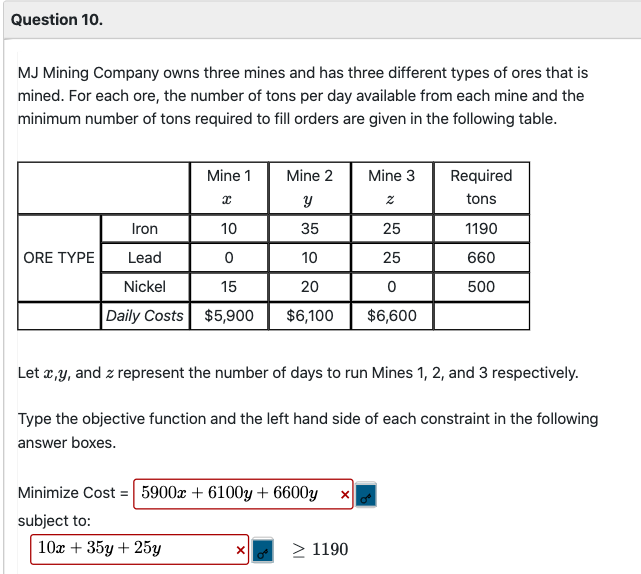 Solved A student earns $10 per hour for tutoring and $7 per | Chegg.com