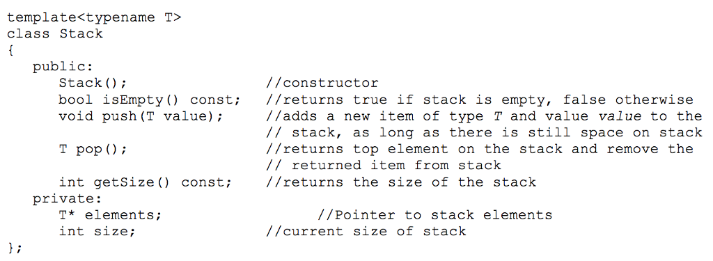 Solved Implement a new exception class, StackException, that | Chegg.com