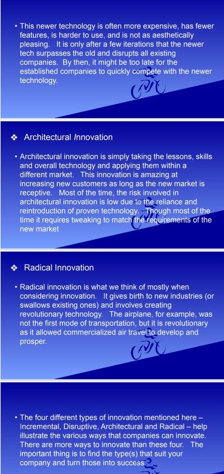 Solved Types of Innovation Management Incremental Innovation | Chegg.com