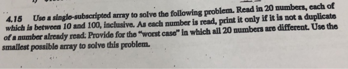 415 Use A Single Subscripted Array To Solve The