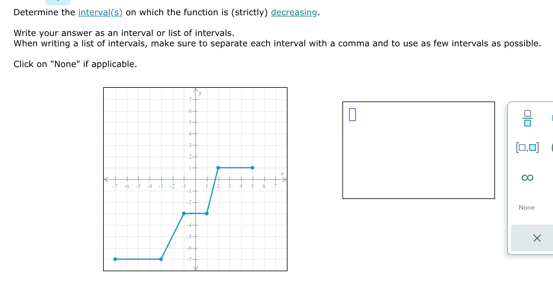 Solved Determine the interval(s). on which the function is | Chegg.com