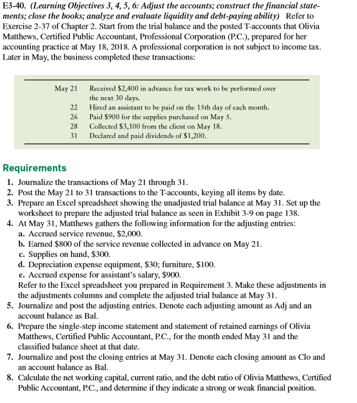 Solved E2-37. (Learning Objectives 4, 5: Journalize and post | Chegg.com