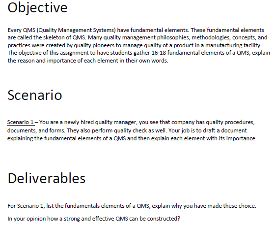 Solved Every QMS (Quality Management Systems) have | Chegg.com
