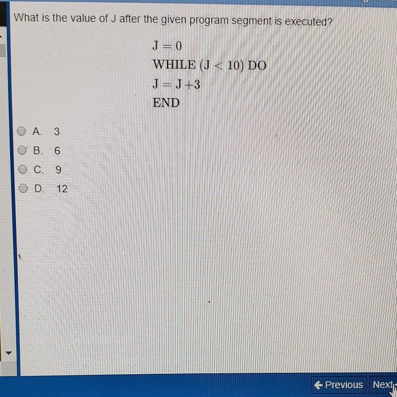 Solved What Is The Value Of J After The Given Program