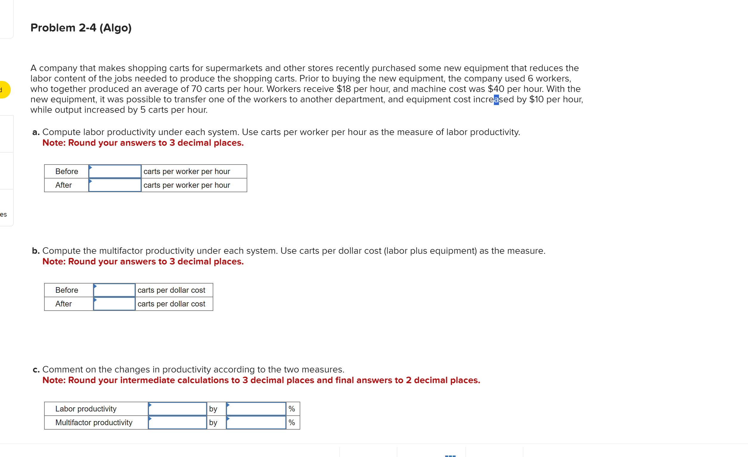 Solved Problem 2-4 (Algo)A company that makes shopping carts | Chegg.com