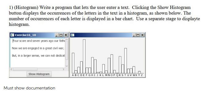 Solved 1) (Histogram) Write a program that lets the user | Chegg.com