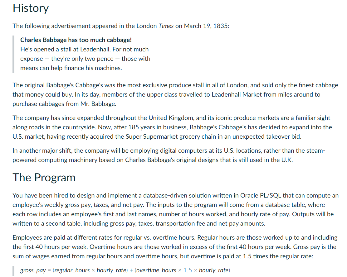 Solved Oracle database - PL/SQL answer The Program Create a | Chegg.com