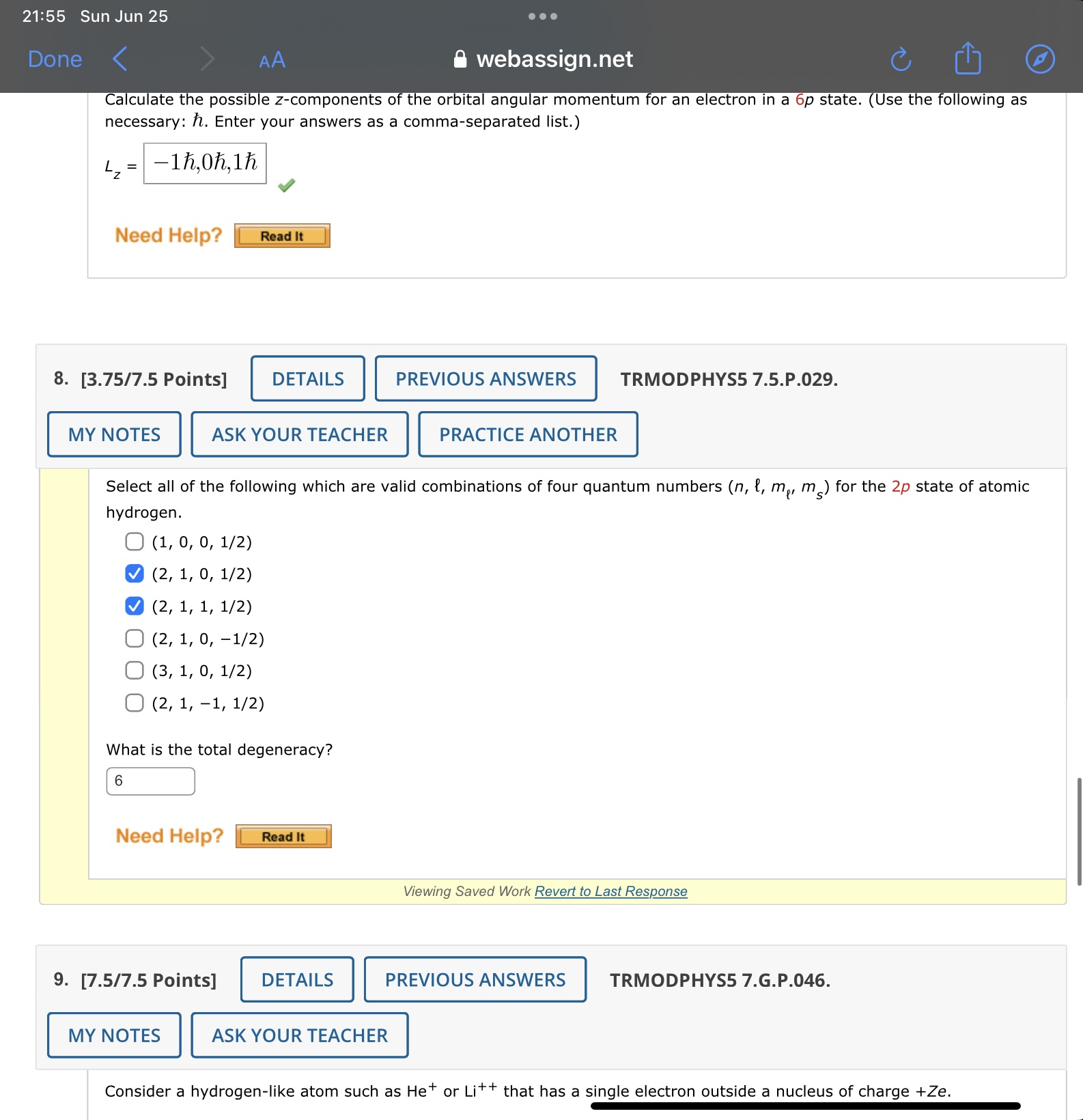 Solved Calculate the possible z-components of the orbital | Chegg.com