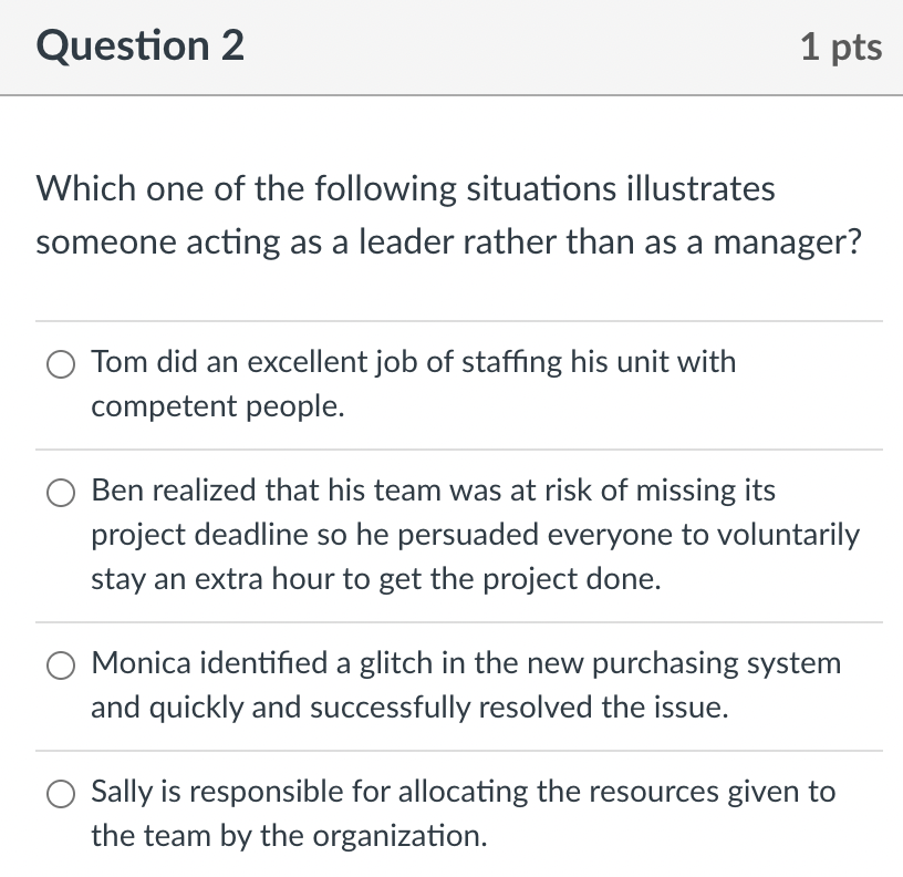 Solved Question 2 1 pts Which one of the following | Chegg.com