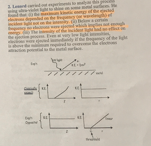 Solved 2. Lenard carried out experiments to analyze this | Chegg.com
