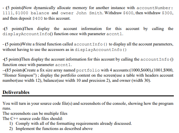Create a C++ project to do implement a simplified | Chegg.com