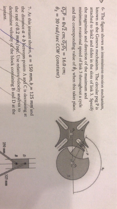 Solved 6-The figure shows an intermittent-motion mechanism, | Chegg.com