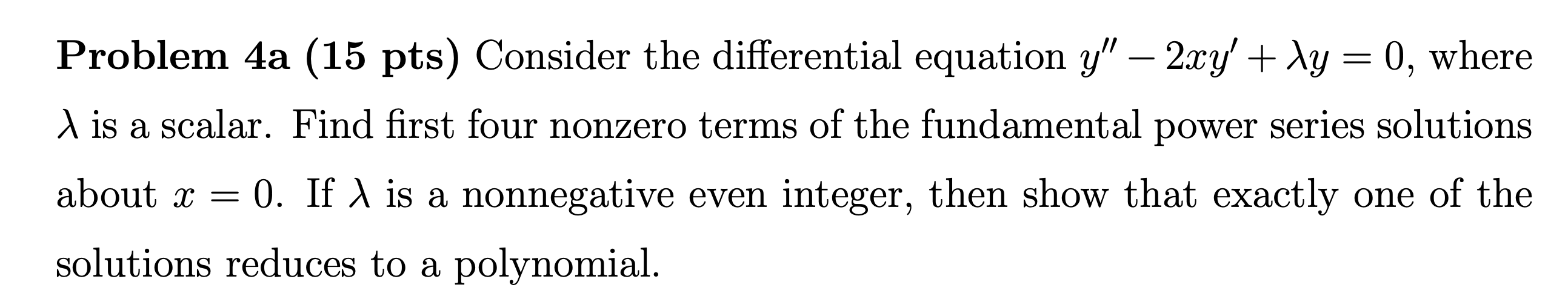 Solved Problem 4a (15 pts) Consider the differential | Chegg.com