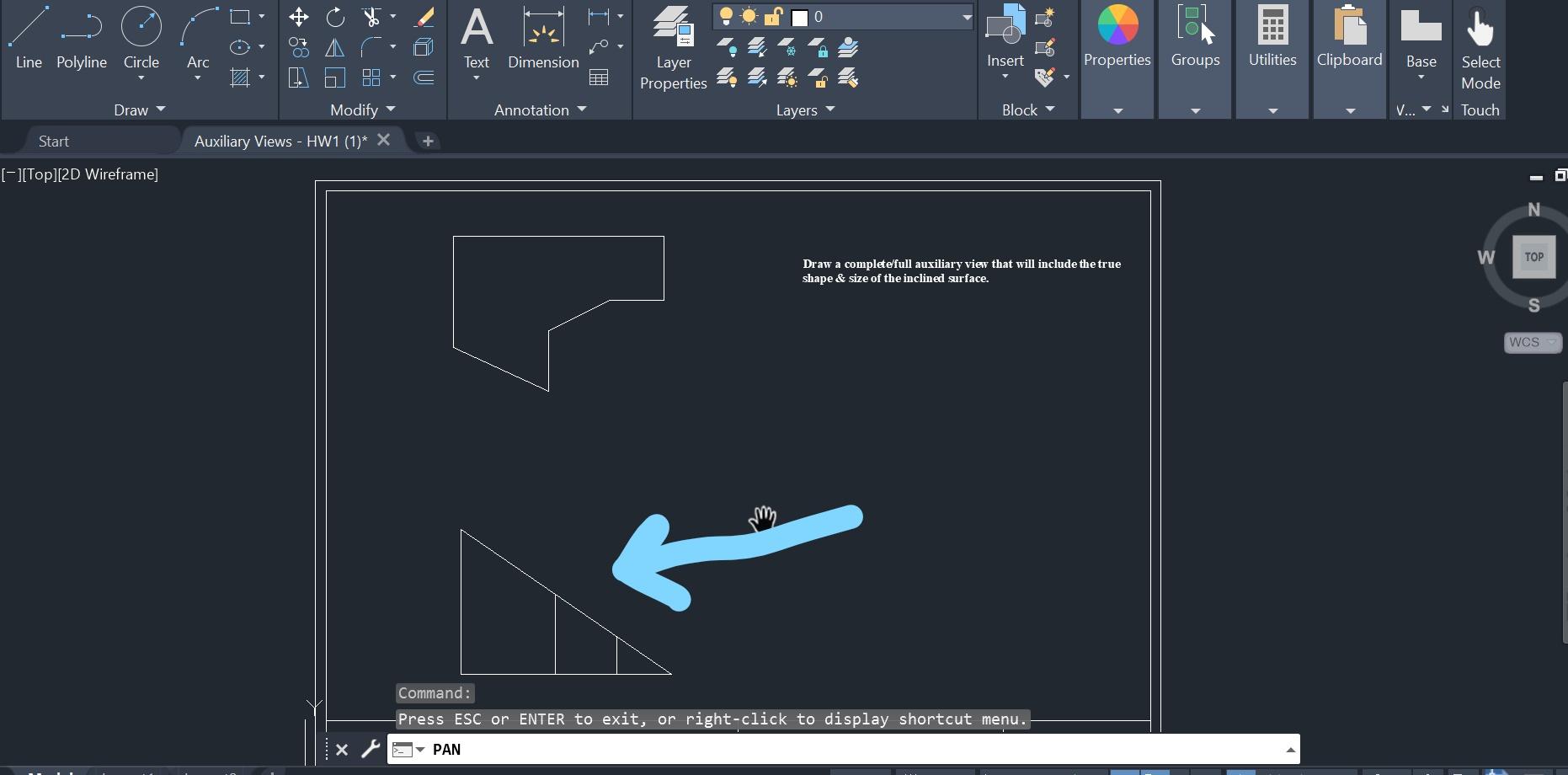 Solved 0 A DON Line Polyline Circle Arc Text Dimension 9 国 | Chegg.com