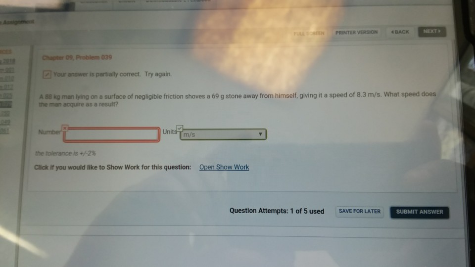Solved NEXT FULL SOREEN PRINTER VERSION BACK Problem 039 | Chegg.com