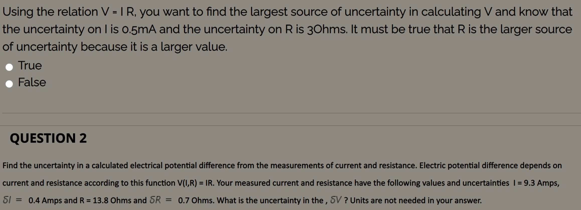 Solved Using the relation V = IR, you want to find the | Chegg.com