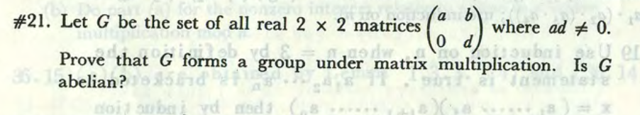 Solved \#21. Let G be the set of all real 2×2 matrices | Chegg.com