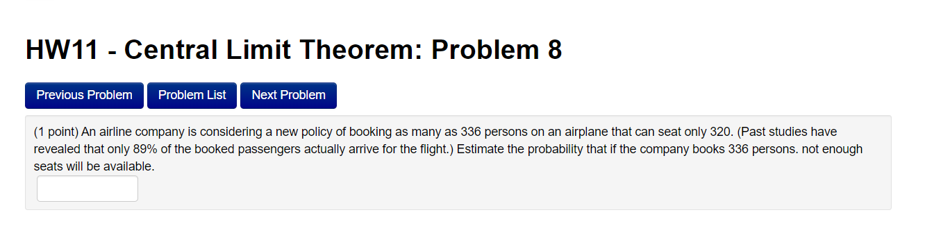 Solved HW11 - Central Limit Theorem: Problem 12 Previous | Chegg.com