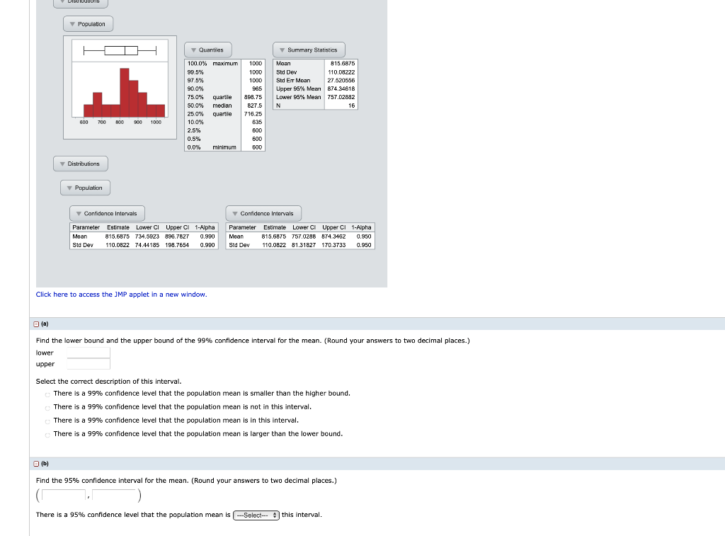 Solved UIGUILUUNIS Population Quantiles Summary Statistics | Chegg.com