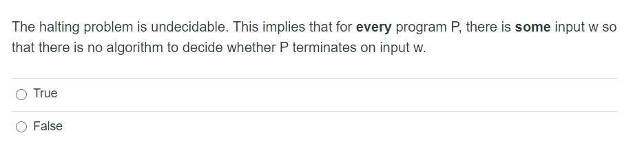 Solved The halting problem is undecidable. This implies that | Chegg.com