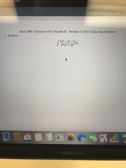 Solved 15-2018.pdf Math 1080: Calculus of One Variable II | Chegg.com