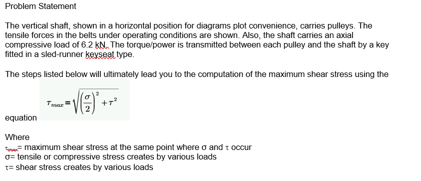 Solved Shaft DesignProblem Statement The vertical shaft, | Chegg.com