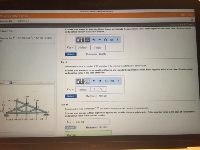 Solved ME 2301 002 statics Problem 64 suppose that 12 kip | Chegg.com Solved ME 2301 002 statics Problem 64 suppose that 12 kip | Chegg.com