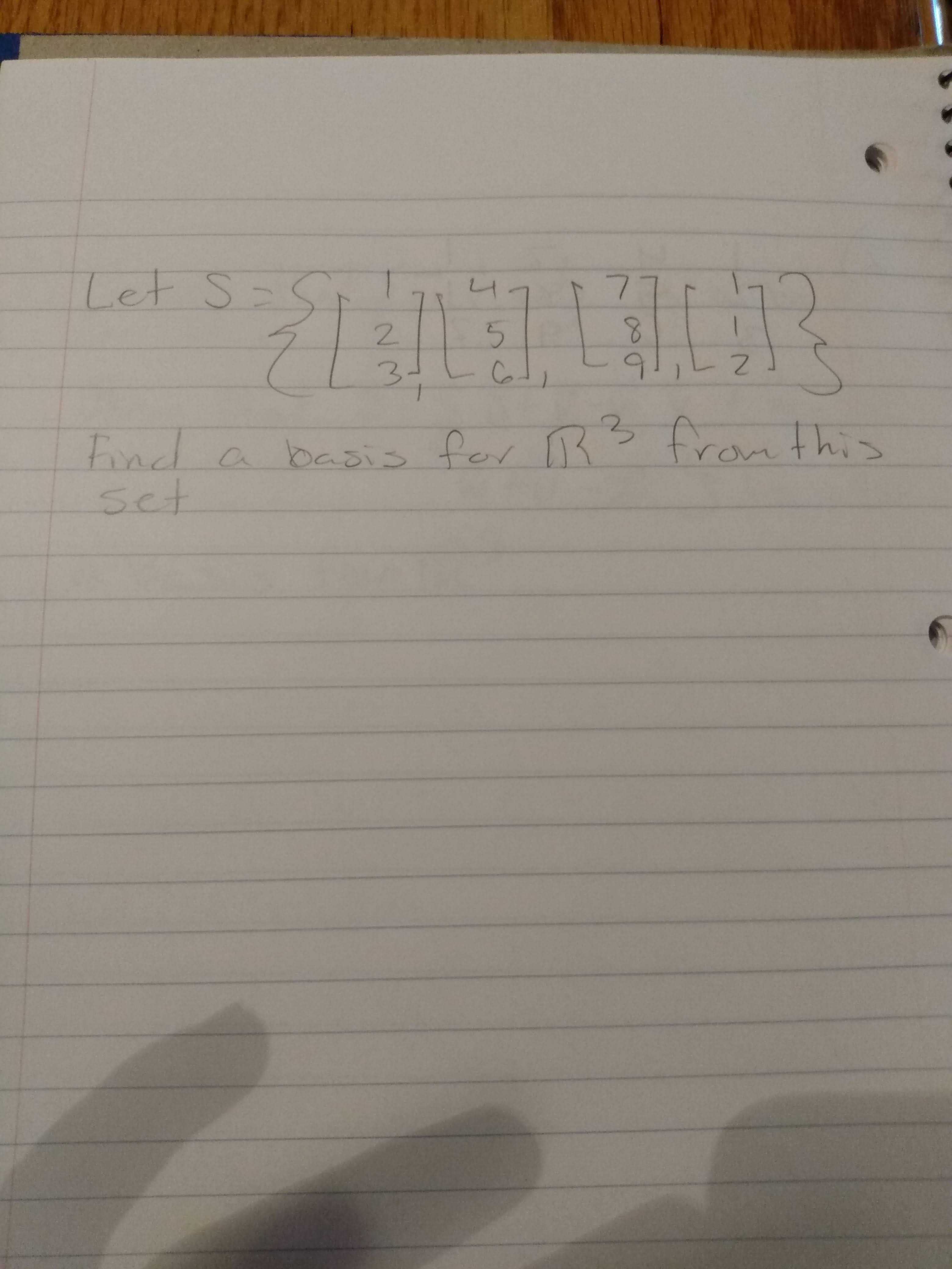 Solved Let S=⎩⎨⎧⎣⎡123⎦⎤,⎣⎡456⎦⎤,⎣⎡789⎦⎤,⎣⎡112⎦⎤⎭⎬⎫ Find a | Chegg.com