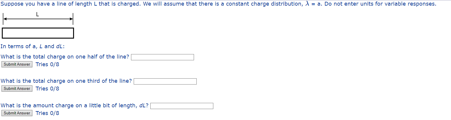 Solved Suppose you have a line of length L ﻿that is charged. | Chegg.com