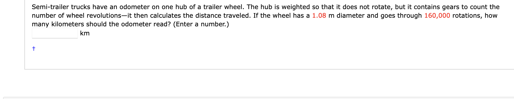 Solved Semi-trailer trucks have an odometer on one hub of a | Chegg.com