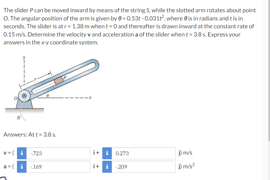 Solved The slider P can be moved inward by means of the | Chegg.com