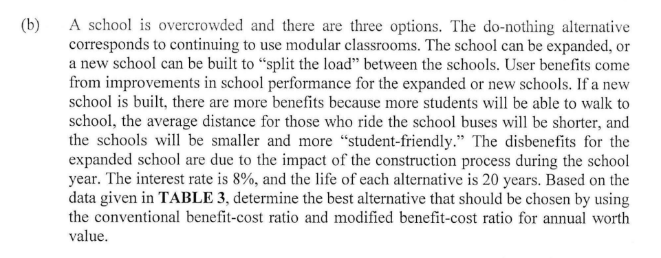 Solved b) A school is overcrowded and there are three | Chegg.com