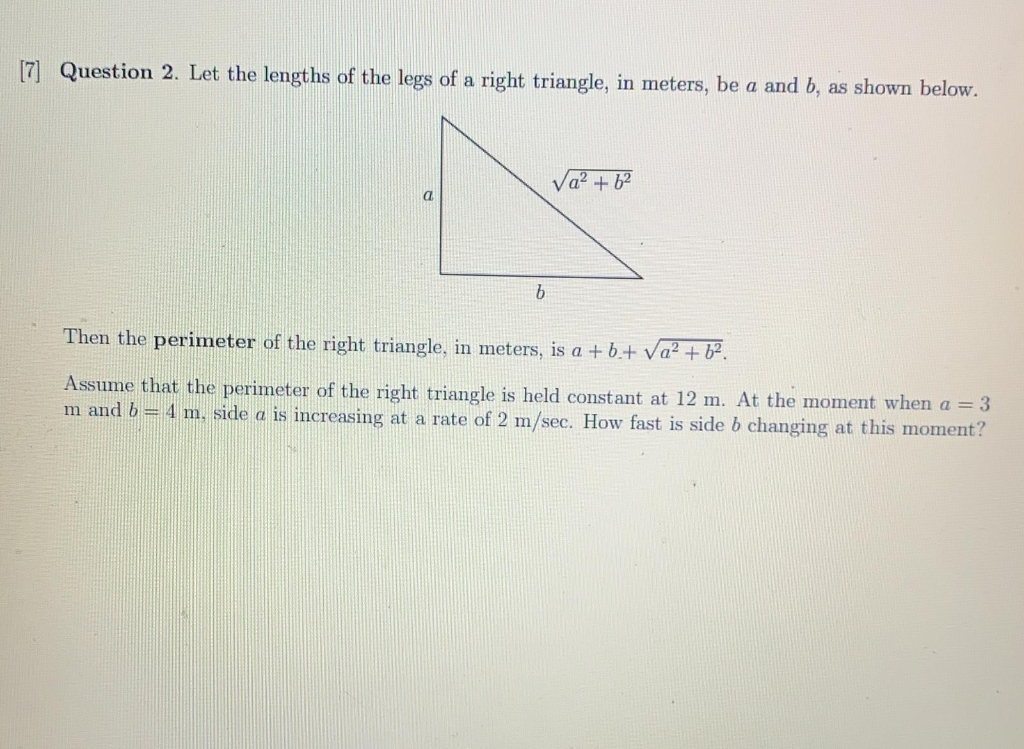 Perimeter Of A Right Triangle