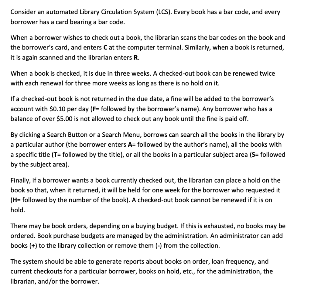 Describe the LCS system in the call-and-return | Chegg.com