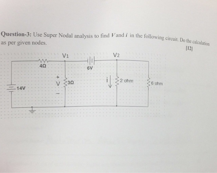Solved d Vand i in the following circuit. Do the calculation | Chegg.com