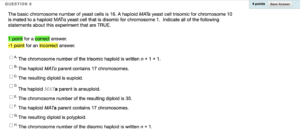 Solved QUESTION 8 4 points Save Answer The basic chromosome | Chegg.com