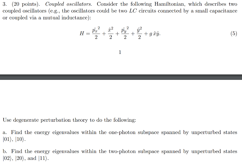 Solved 3. (20 points). Coupled oscillators. Consider the | Chegg.com