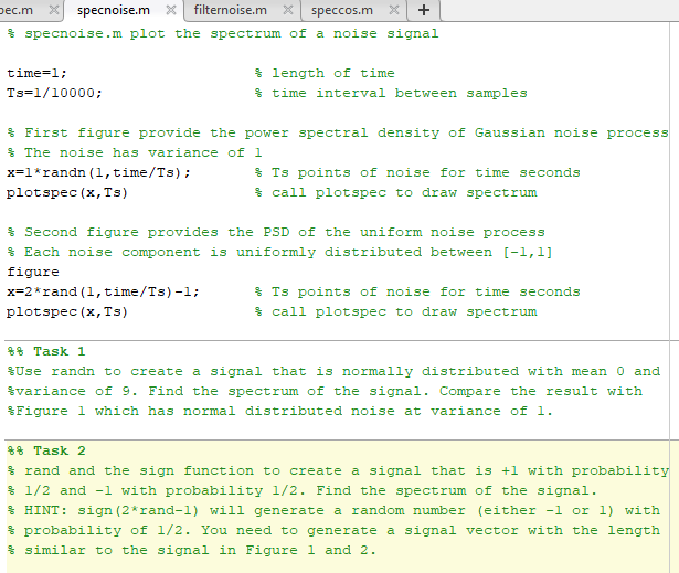 Solved % plotspec(x,t,Ts) plots the spectrum of the signal x | Chegg.com