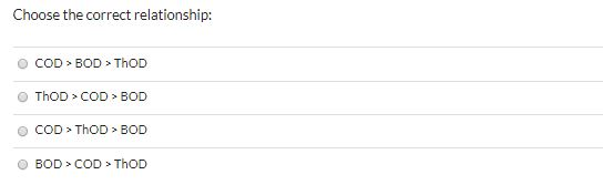 Solved Choose the correct relationship: COD > BOD > ThoD | Chegg.com